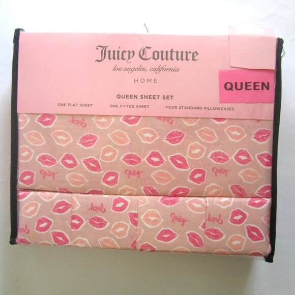 Juicy Couture | Bedding | Juicy Couture Queen Sheet Set Pink Lips ...